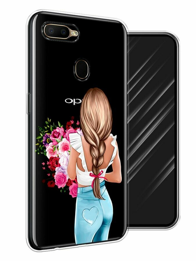 Чехол на Oppo A5S/A12 / Оппо А5s/A12 с принтом "Букет для девушки", прозрачный
