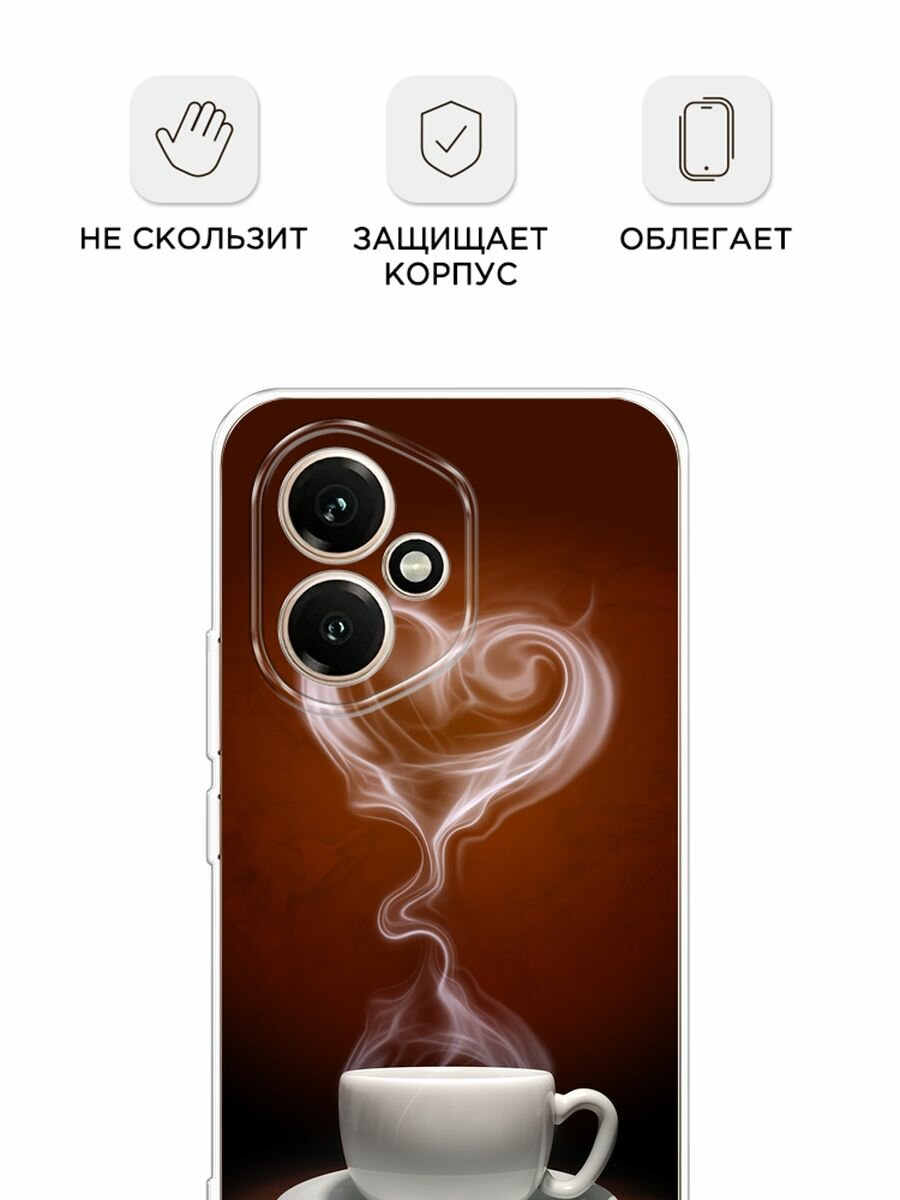 Силиконовый чехол на Honor 400 / Хонор 400 с принтом "Кофейная любовь" — фото 1