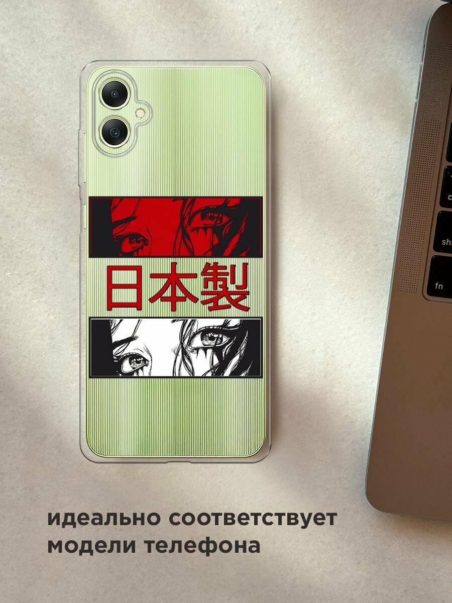 Чехол на Samsung Galaxy A06 / Самсунг Галакси А06 с принтом "Аниме глаза манга", прозрачный — фото 1