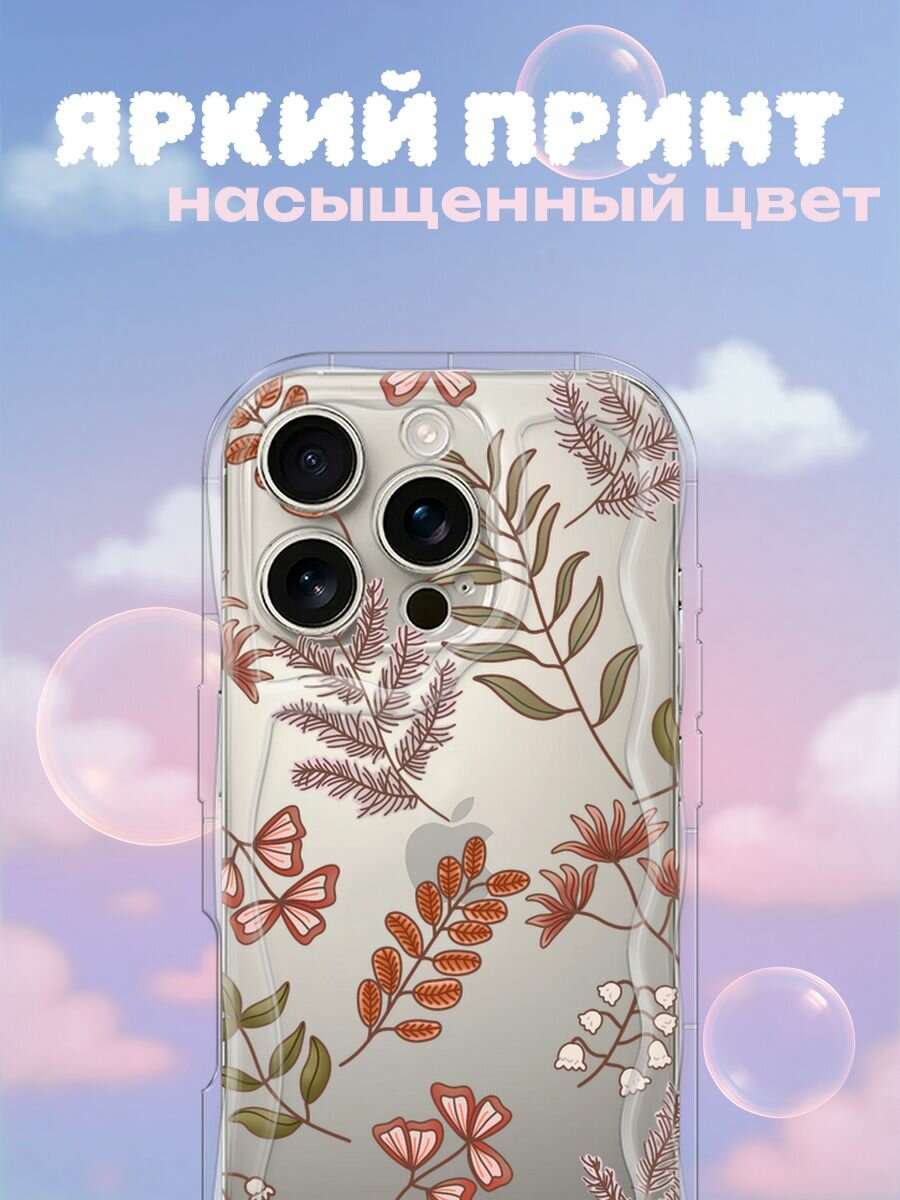 Чехол на Apple iPhone 16 Pro / Айфон 16 Про с принтом "Винтажные полевые цветы 4" — фото 1