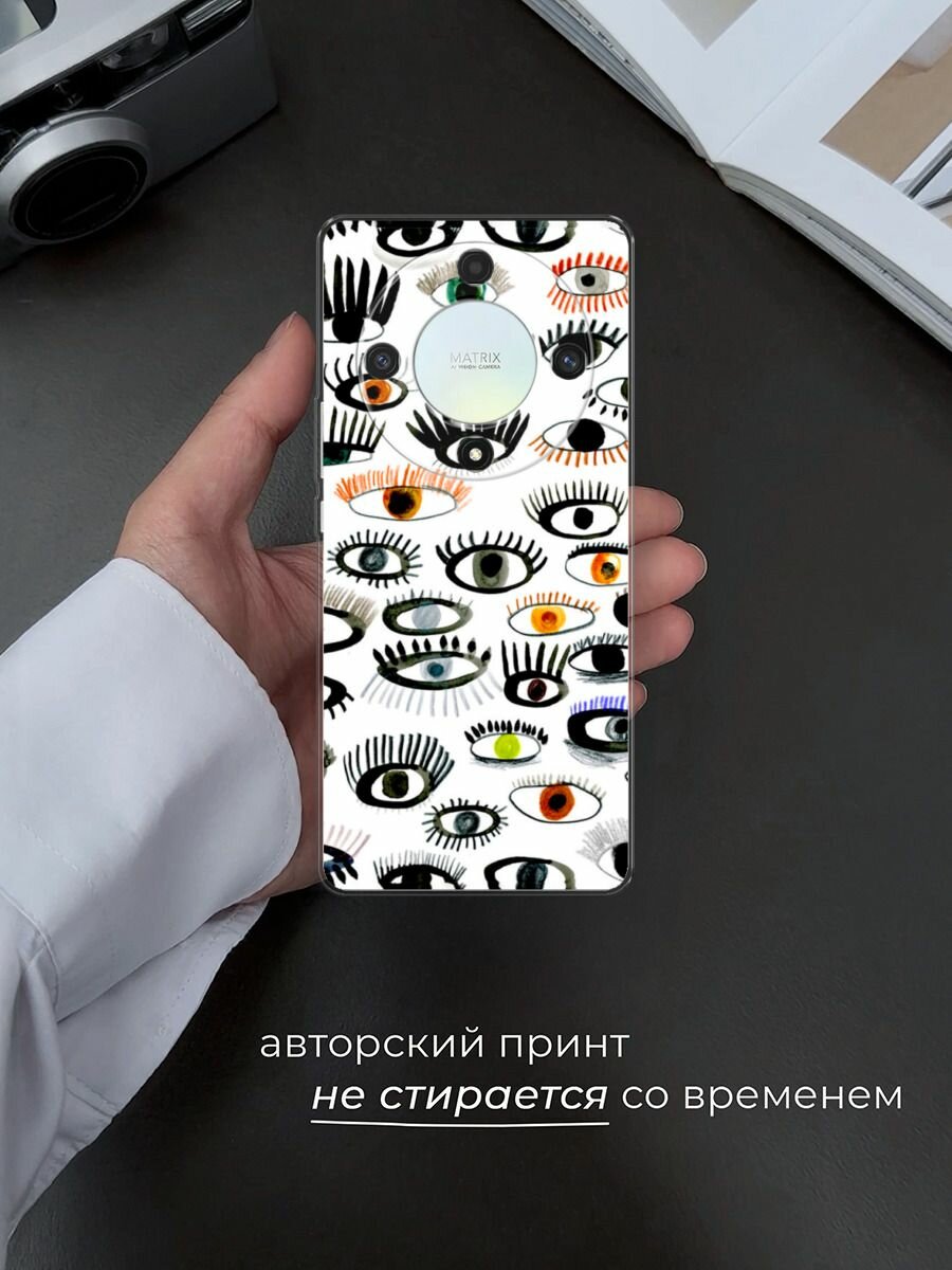 Силиконовый чехол на Honor X9A / Хонор X9A с принтом "Глаза акварель" — фото 1