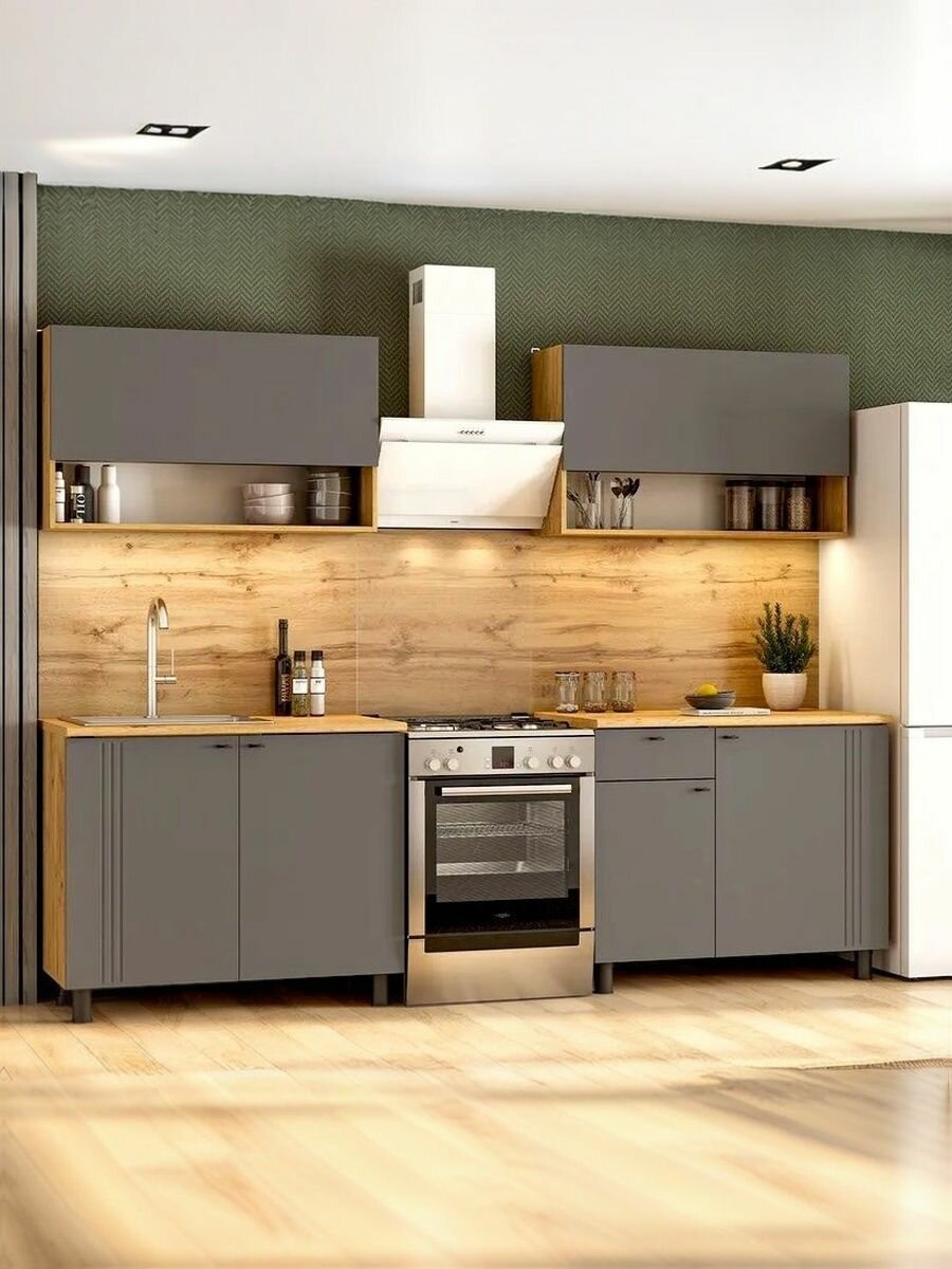 Кухонный гарнитур 2 метра МК Графит