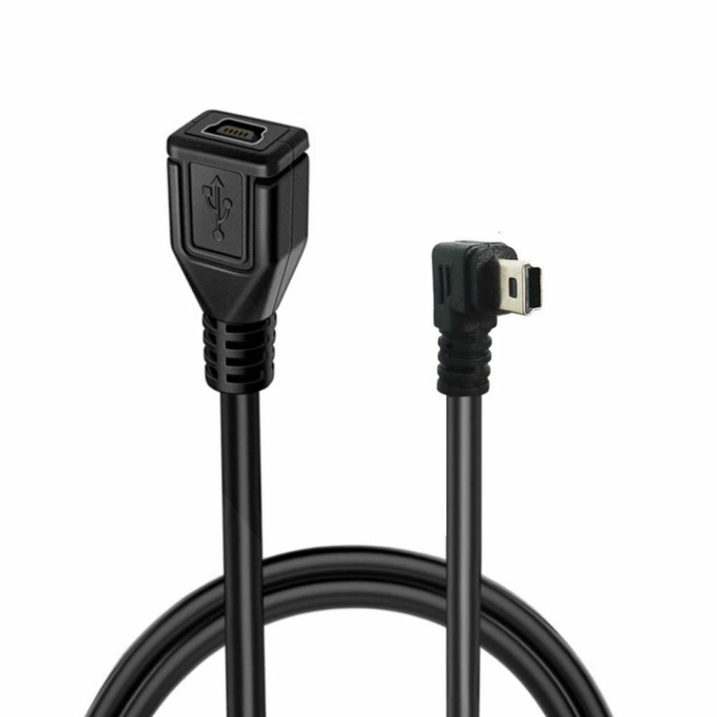Mini USB Male to 5Pin Female удлинительный кабель адаптер для камеры, - Левый изогнутый стиль