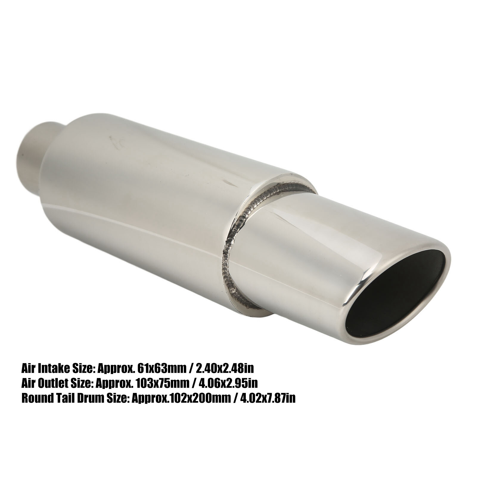 Глушитель выхлопной трубы автомобиля Прямоточный глубокий тон из нержавеющей стали Универсальный для автомобилей