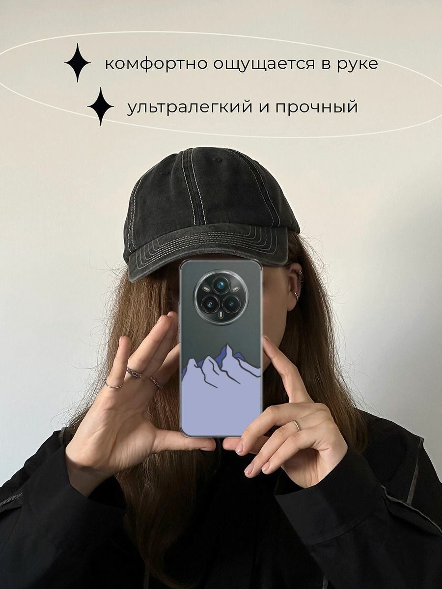 Чехол на Realme 14 Pro / Реалми 14 Про с принтом "Гора", прозрачный — фото 1