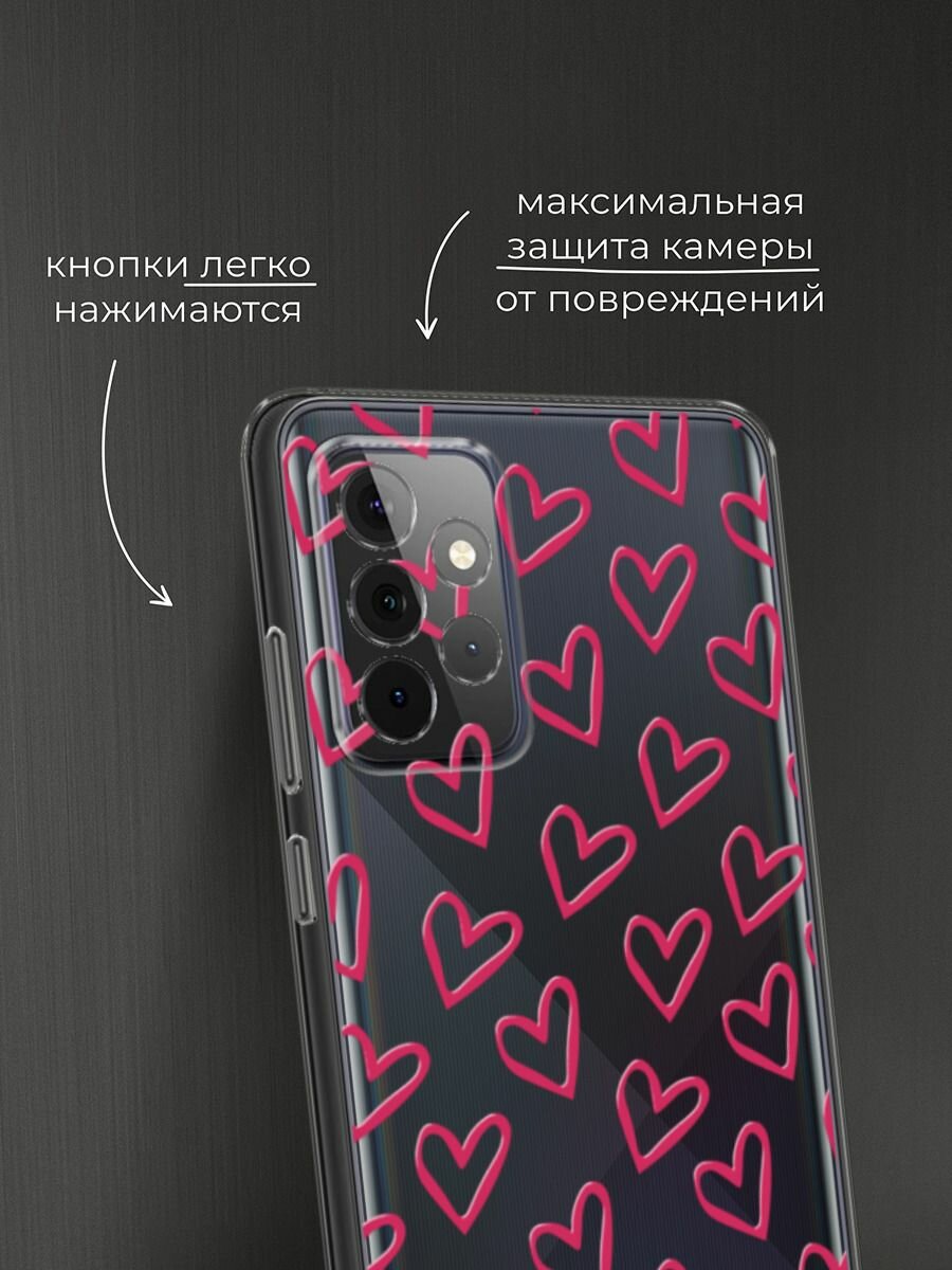 Чехол на Samsung Galaxy A72 / Самсунг Галакси А72 с принтом "Темные сердечки" — фото 1