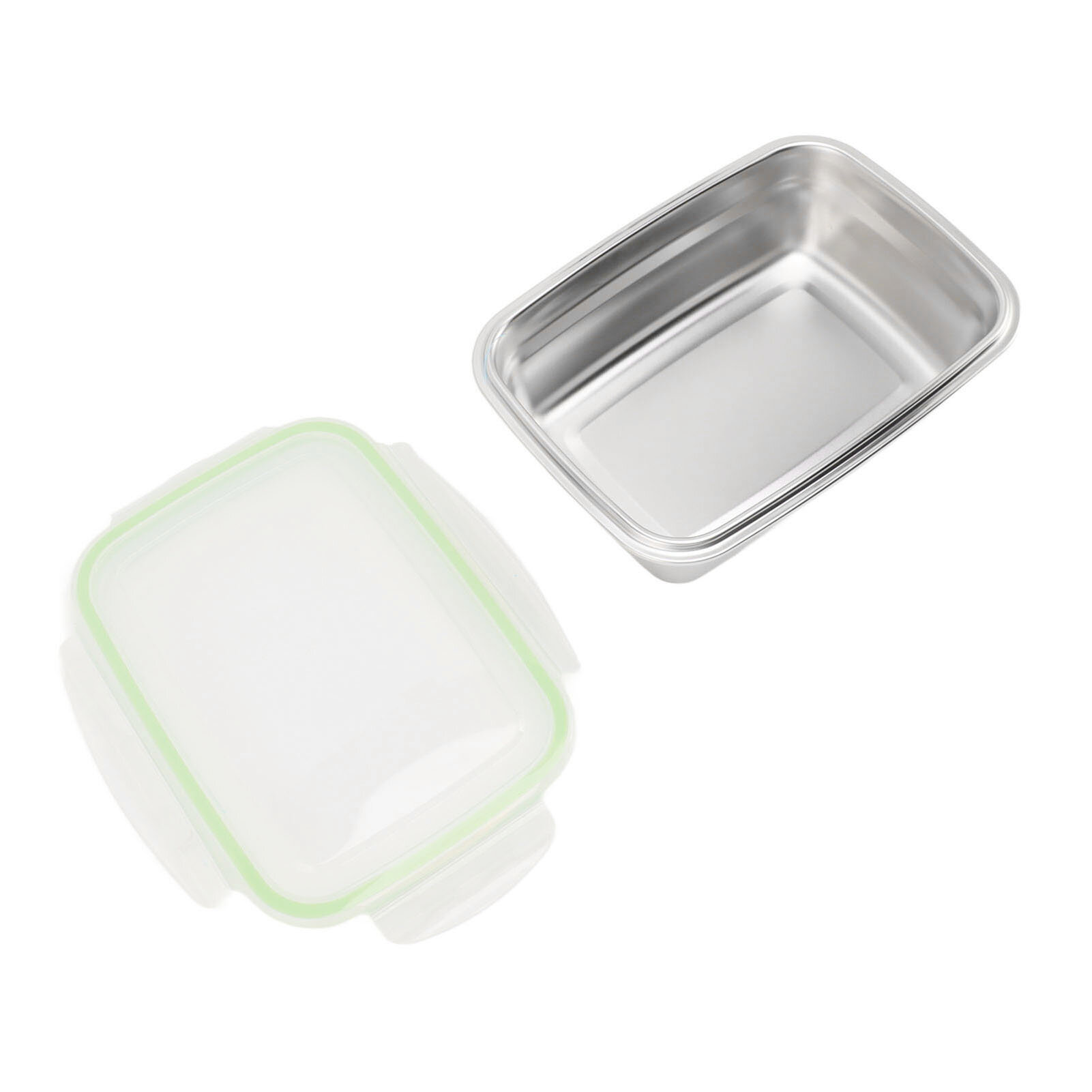 Ланч-бокс из нержавеющей стали 304, герметичные контейнеры для хранения продуктов, квадратная коробка для бенто, 350 мл