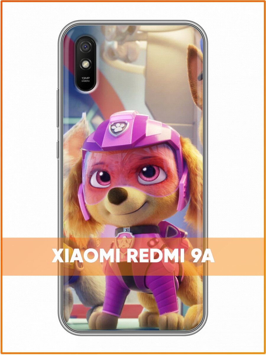Чехол для Xiaomi RedMi 9A с принтом Щенячий патруль и скай (Сяоми Редми 9А)
