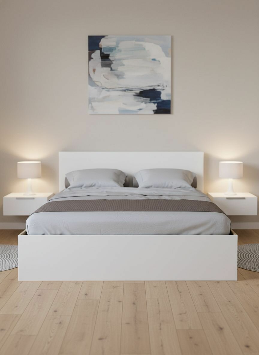 ARNIKA Кровать 160x200 с настилом из ДСП Плейона, Дуб Делано, Белый