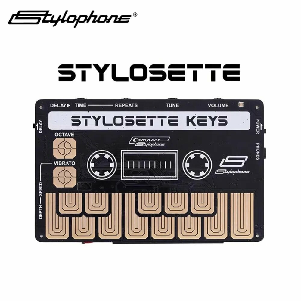 Stylophone Stylosette Мини-аналоговая синтезаторная клавиатура Сенсорные клавиши, встроенный динамик