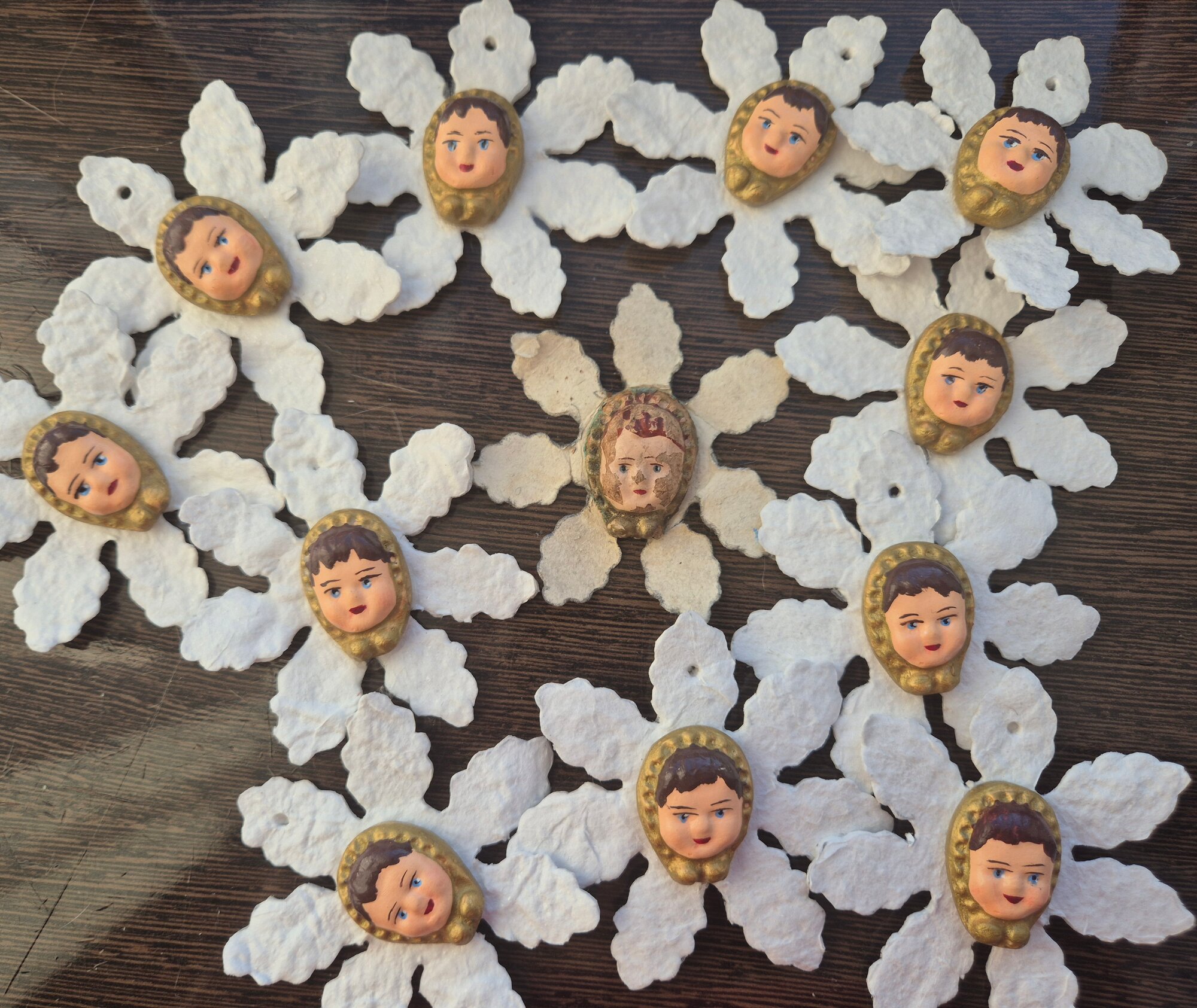 Снежинка ватная елочная игрушка копия советской игрушки