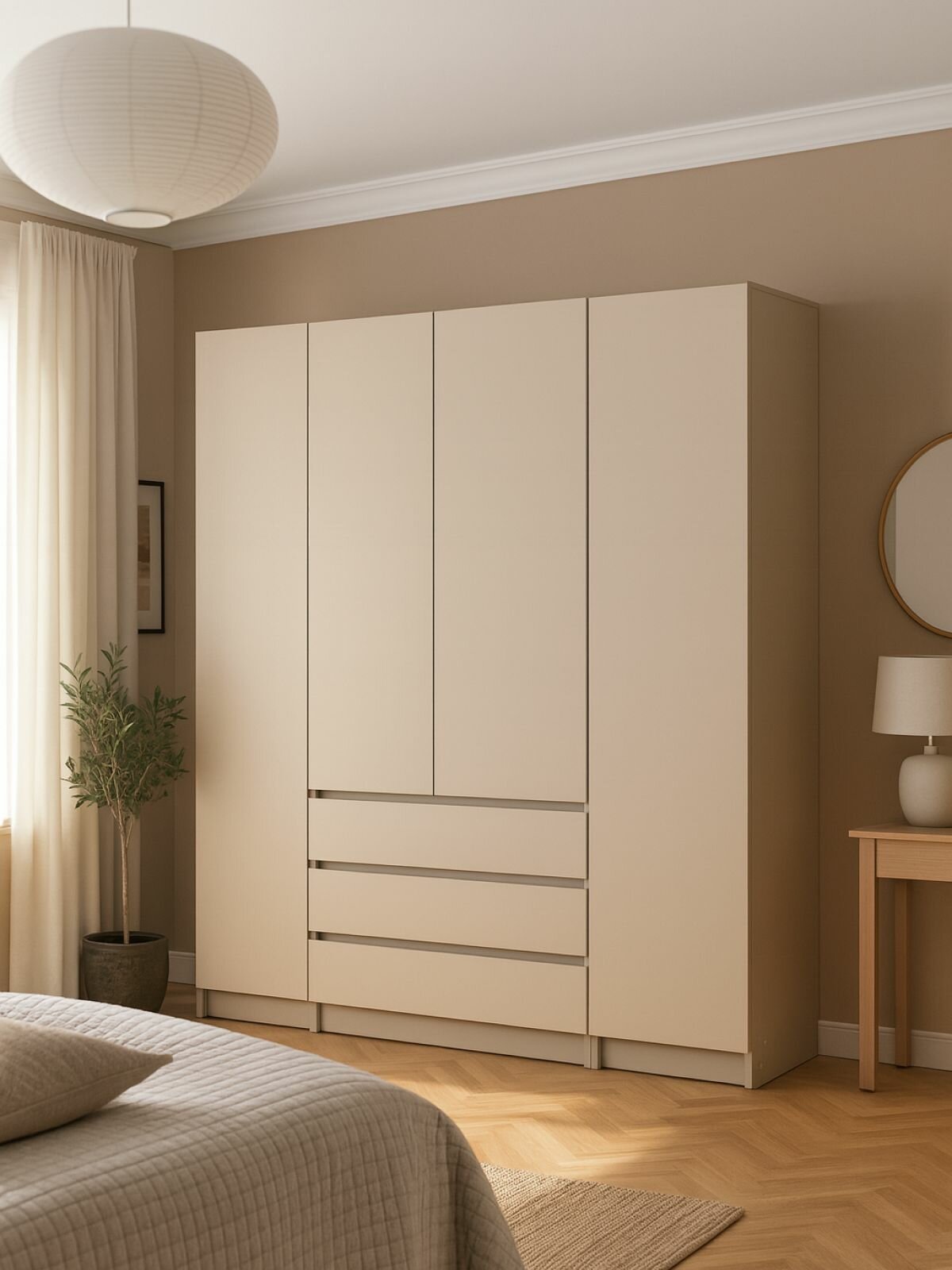 ARNIKA Шкаф распашной с ящиками, для одежды, 160х38х200см, меланж