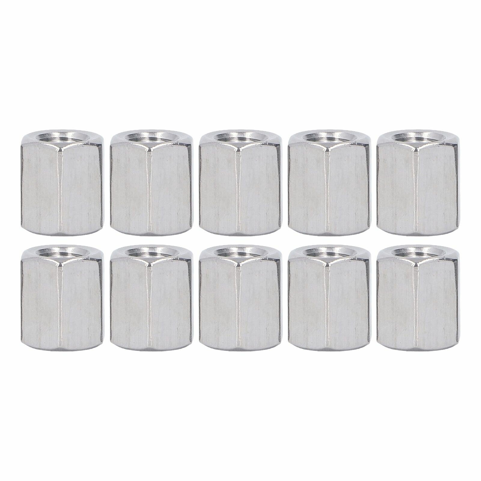 10 шт. M10 шестигранные соединительные гайки из нержавеющей стали 304, соединительная гайка со стержнем с метрической резьбой для болтов и шпилек