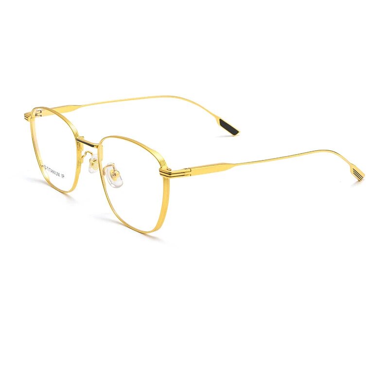 Круглые очки KOCOLIOR из титана с защитой от синего света Gold, +250