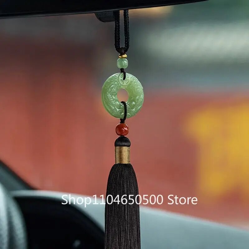 Hetian Jade Pixiu Автомобильный кулон Автомобильный кулон с защитной пряжкой Зеркало заднего вида