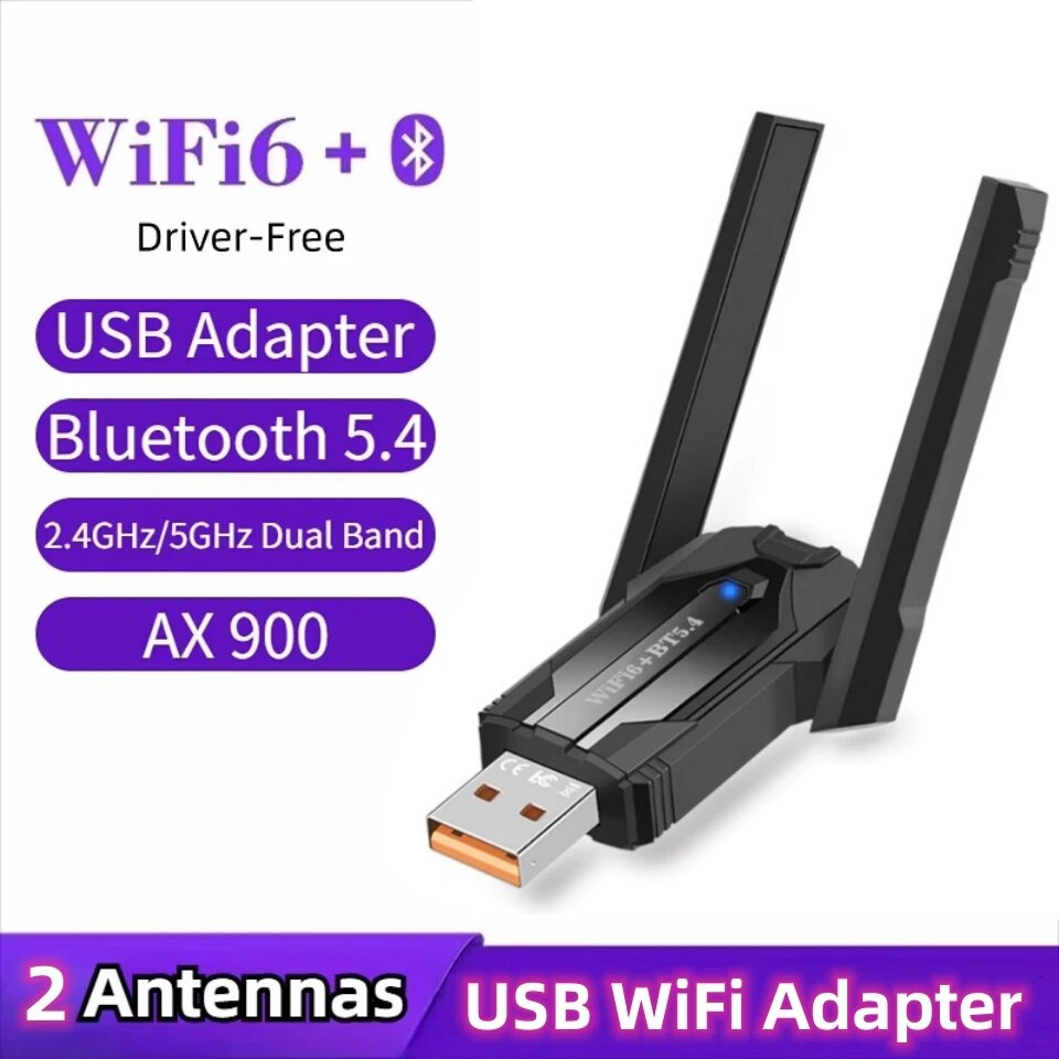 UJJyou USB адаптер Wi-Fi Bluetooth 5.4