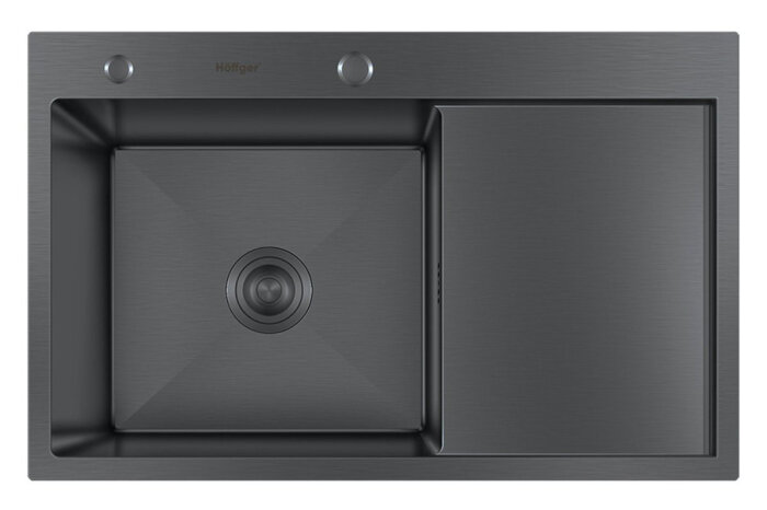 Мойка для кухни HOFFGER 7850L BLACK (Чаша слева)