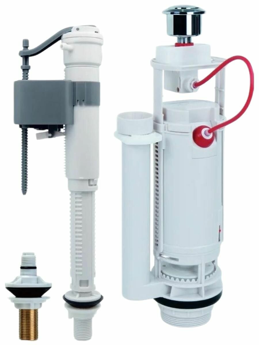 Комплект арматуры универсальный двухрежимный Unicorn латунный штуцер В комплекте универсальный клапан (нижний и боковой залив) KAU-KL 1/2