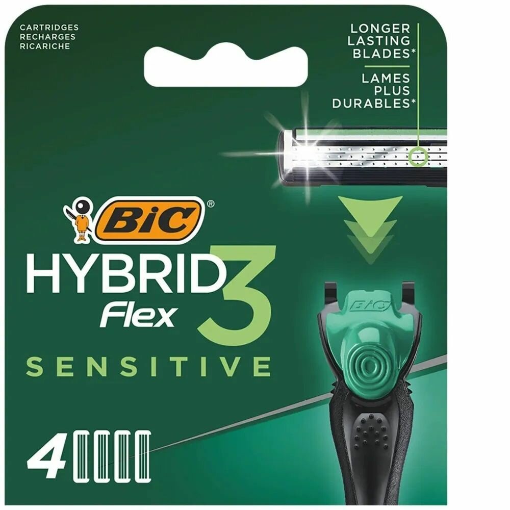 Сменные кассеты для бритья BIC Hybrid 3 Sensitive, мужские 4 шт