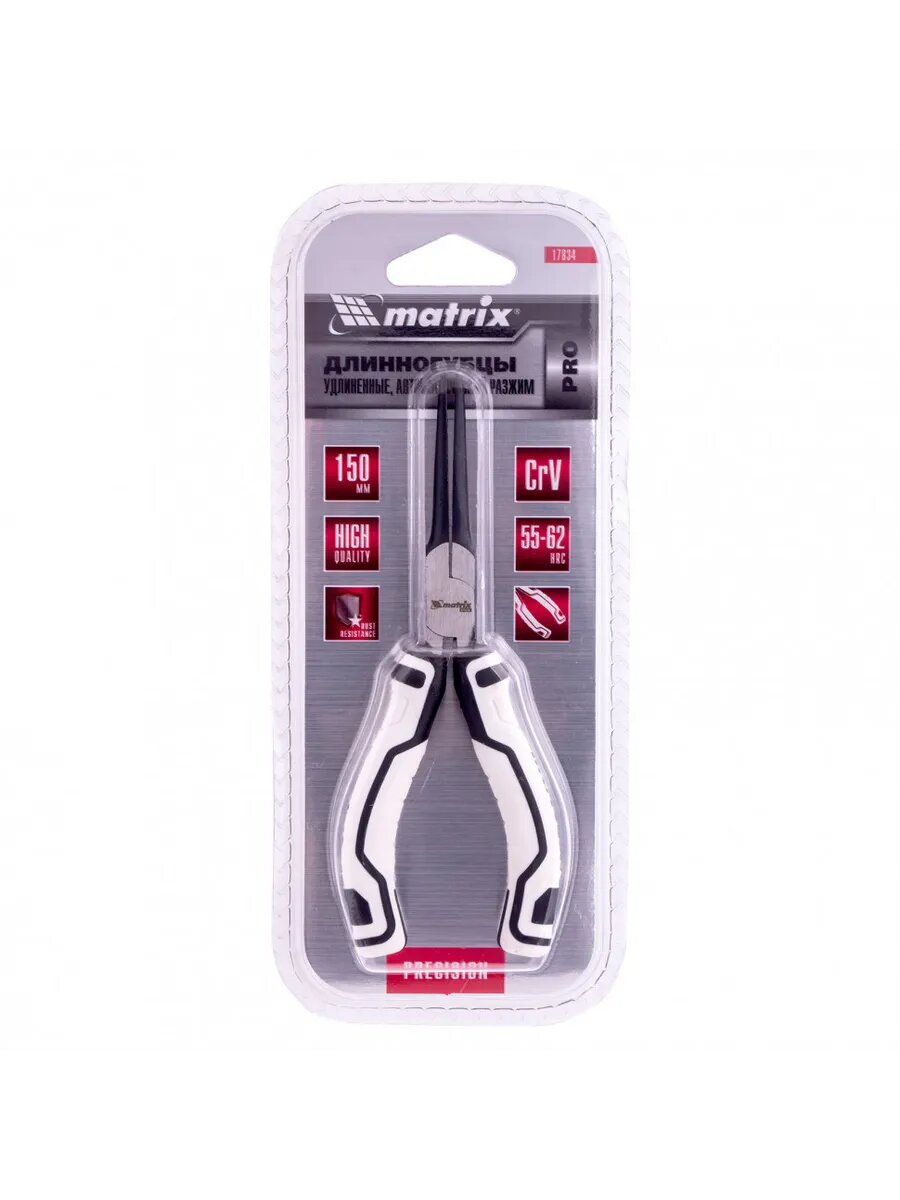 Длинногубцы Mini удлиненные, 150 мм, автораз, MATRIX, 17834