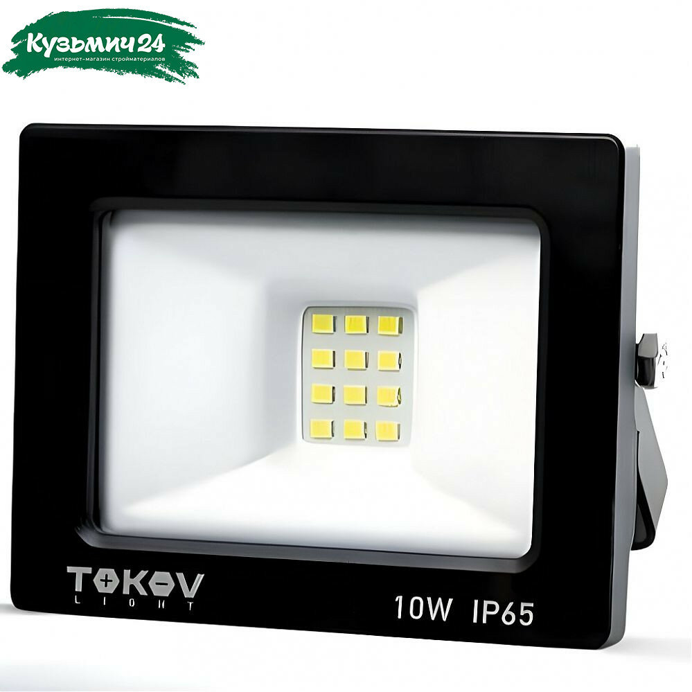 Прожектор светодиодный Tokov Electric TKL-FL/LED-10-6.5K-IP65, 10 Вт, 600 Лм, 6500К холодный белый свет