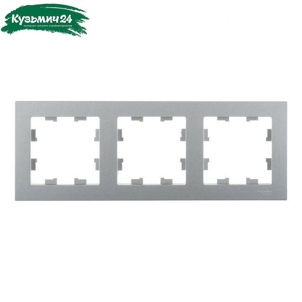 Рамка 3-местная Schneider Electric AtlasDesign ATN000303 универсальная, алюминий