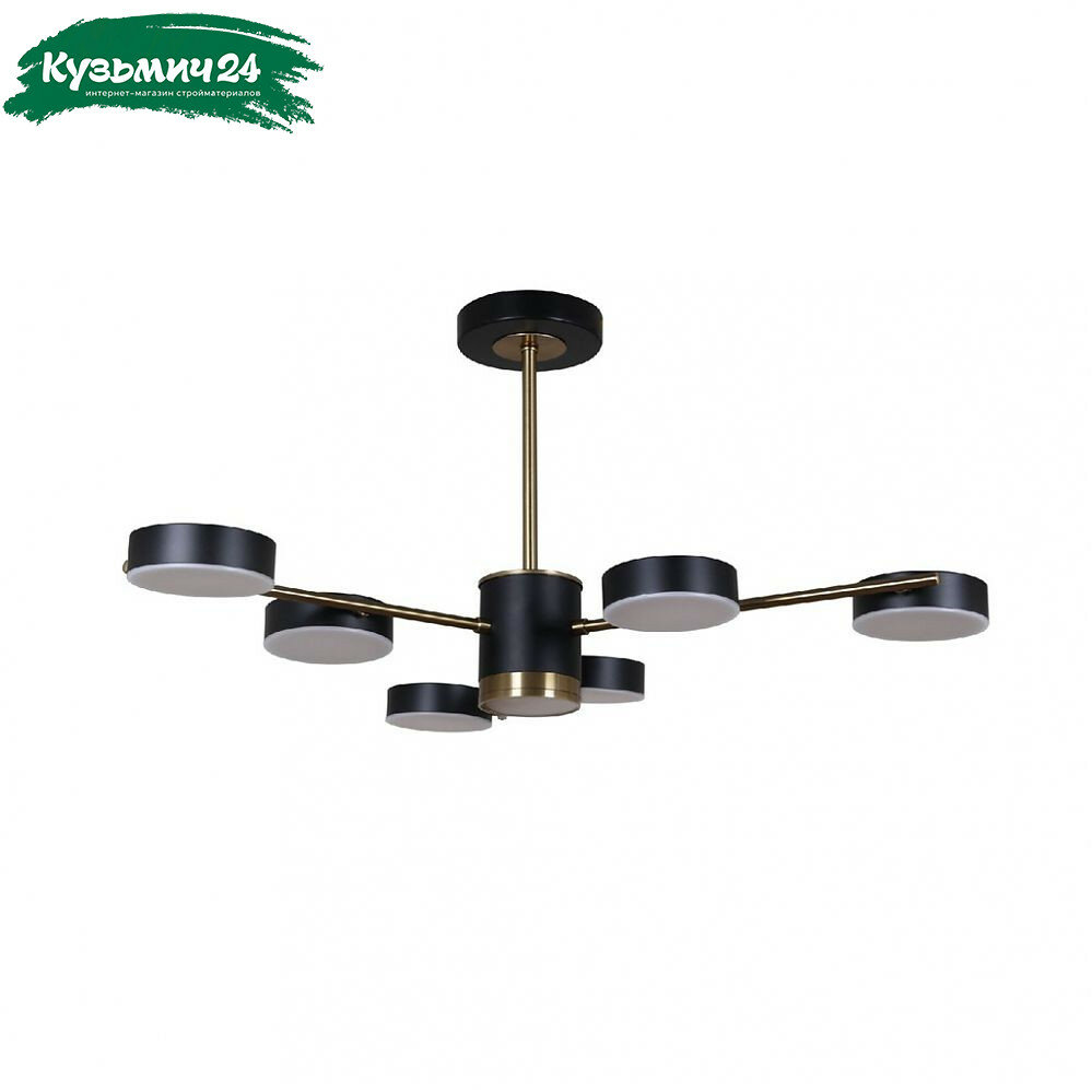 Люстра Reluce 06369-0.3-06 COP+BK, 7 ламп, LED, 48 Вт, пластик, до 10 кв. м