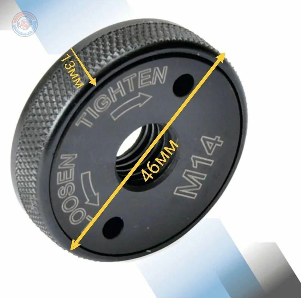 Быстрозажимная гайка М14 для УШМ и болгарки универсальная насадка на инструмент для быстрой смены кругов без ключа