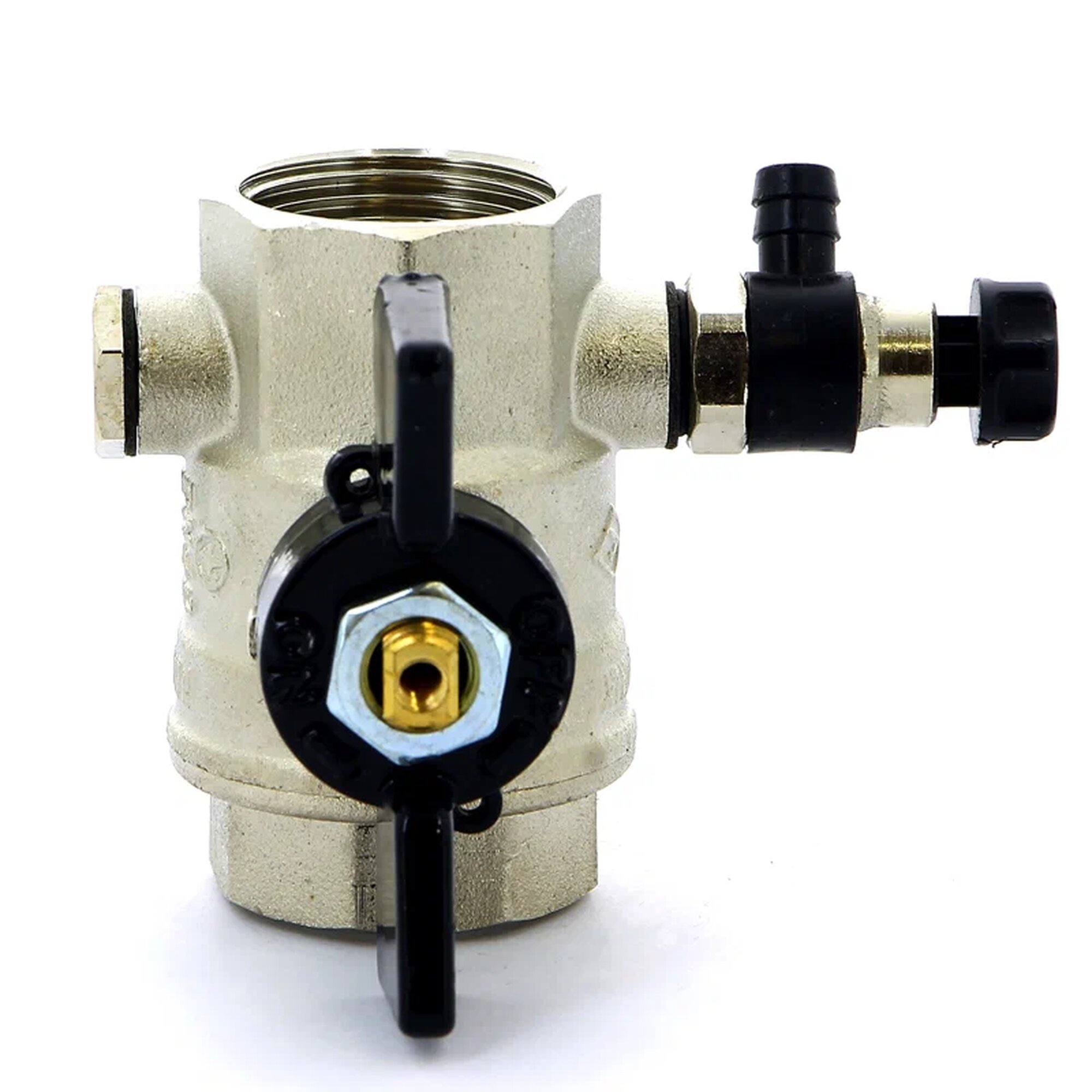 Кран шаровой Bugatti 1" ВВ со сливным клапаном (бабочка) серия Oregon 03320017