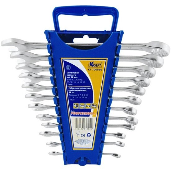 Набор комбинированных ключей Kraft KT 700590, 12 предметов