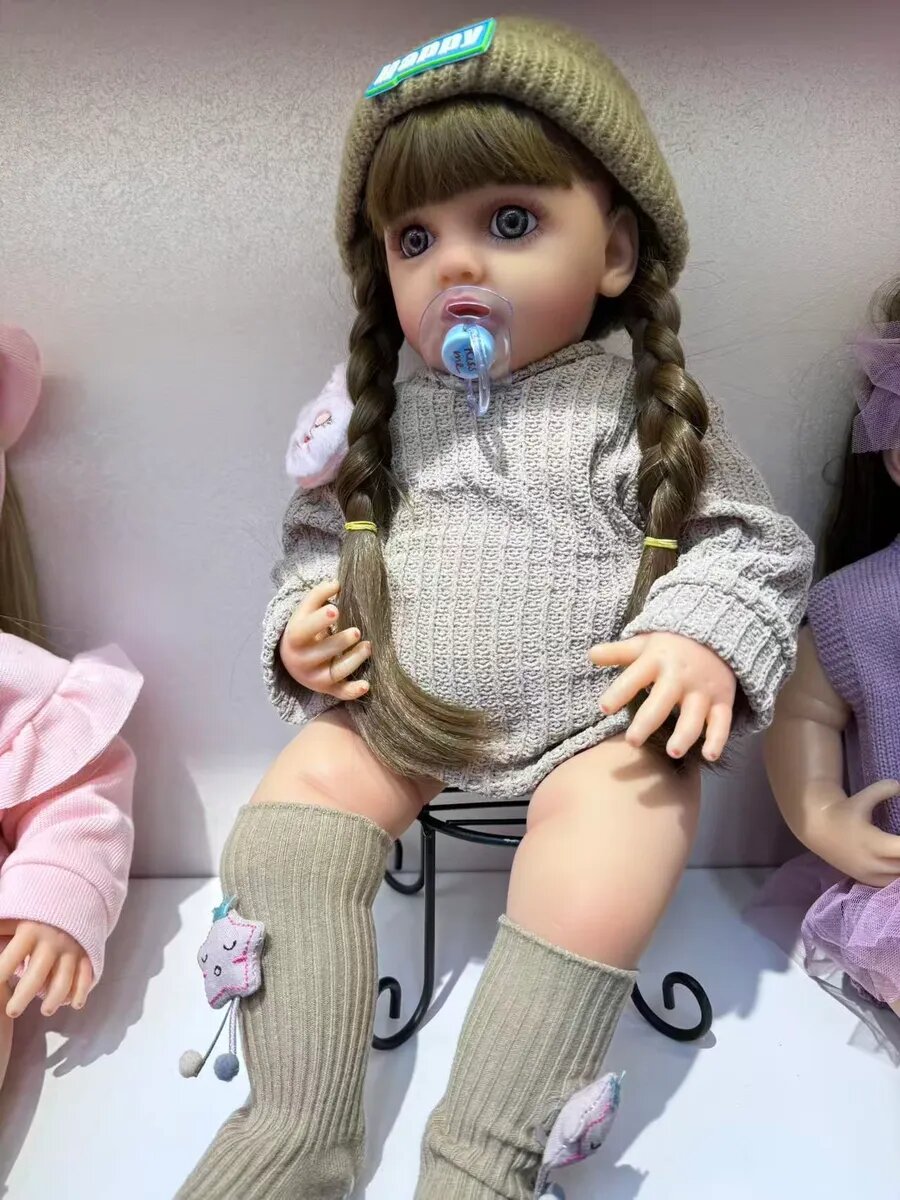 55см Кукла реборн силиконовая Корпус из мягкой ткани reborn baby doll