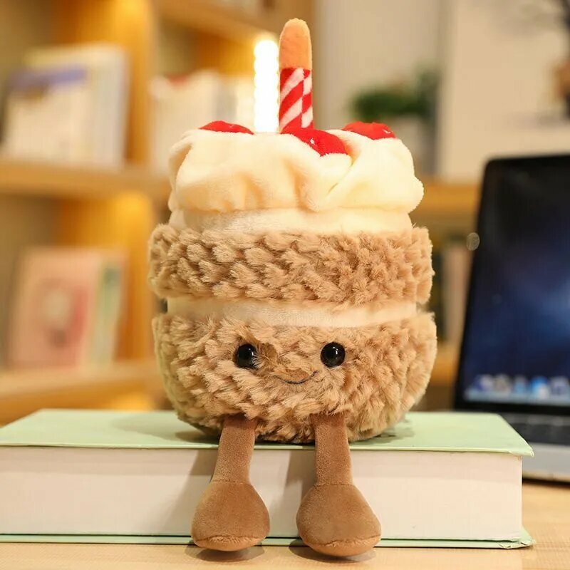 Мягкая плюшевая игрушка Jellycat "День рождения" высотой 28 см, цвета хаки. 28 厘米高的软毛绒玩具 Jellycat "生日"，卡其色。