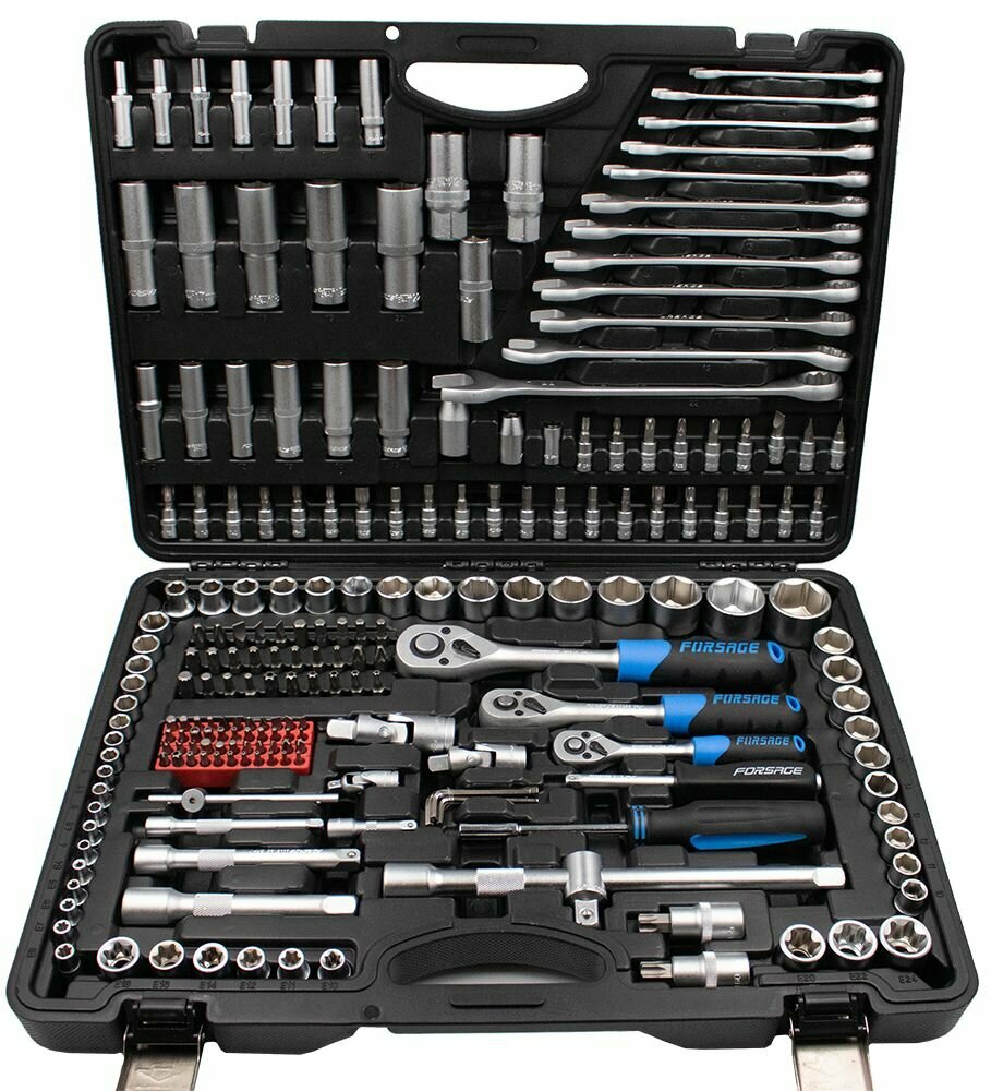 Набор инструментов для автомобиля в чемодане 216 предметов / Набор инструментов для автомобиля 216 предметов Forsage