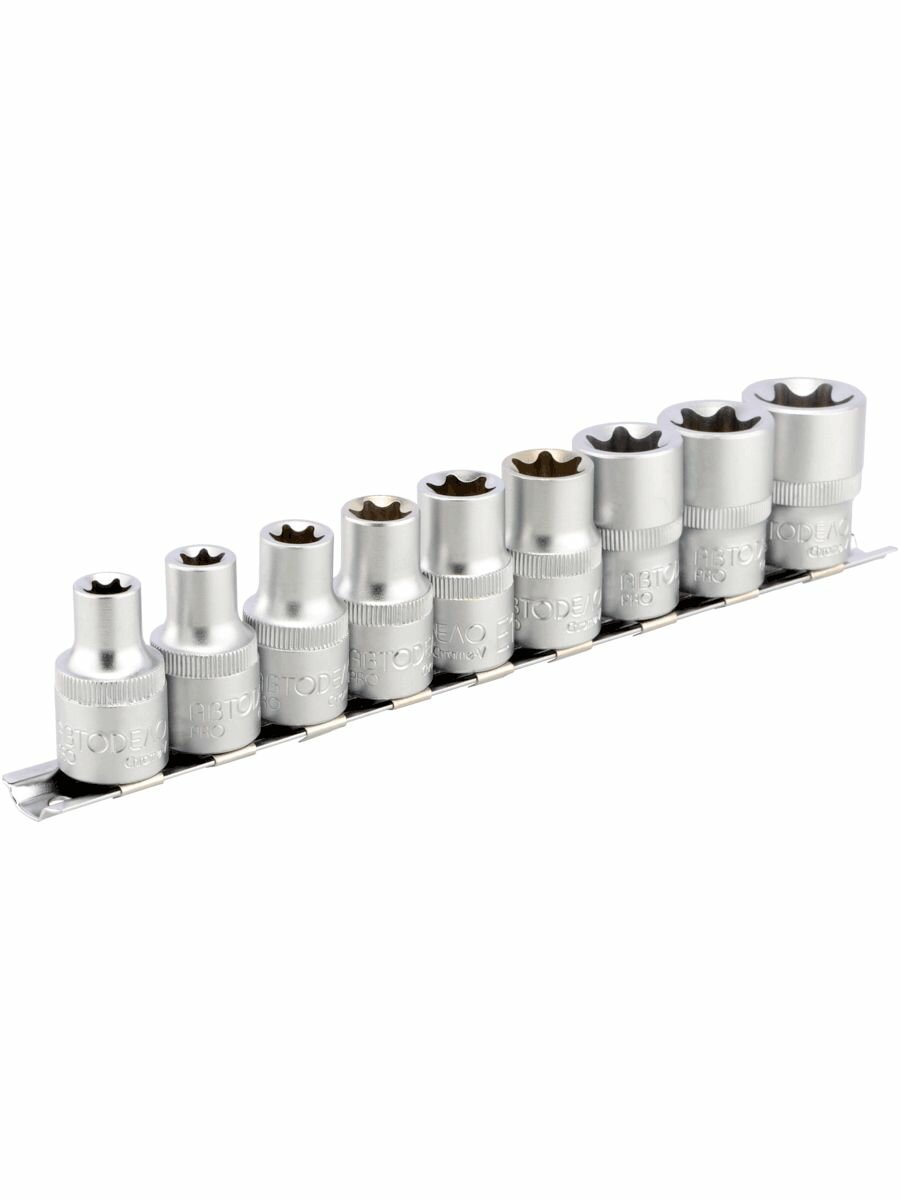 Набор головок TORX E10-E24, 9 предметов, 1/2", АвтоDело PRO (39869)