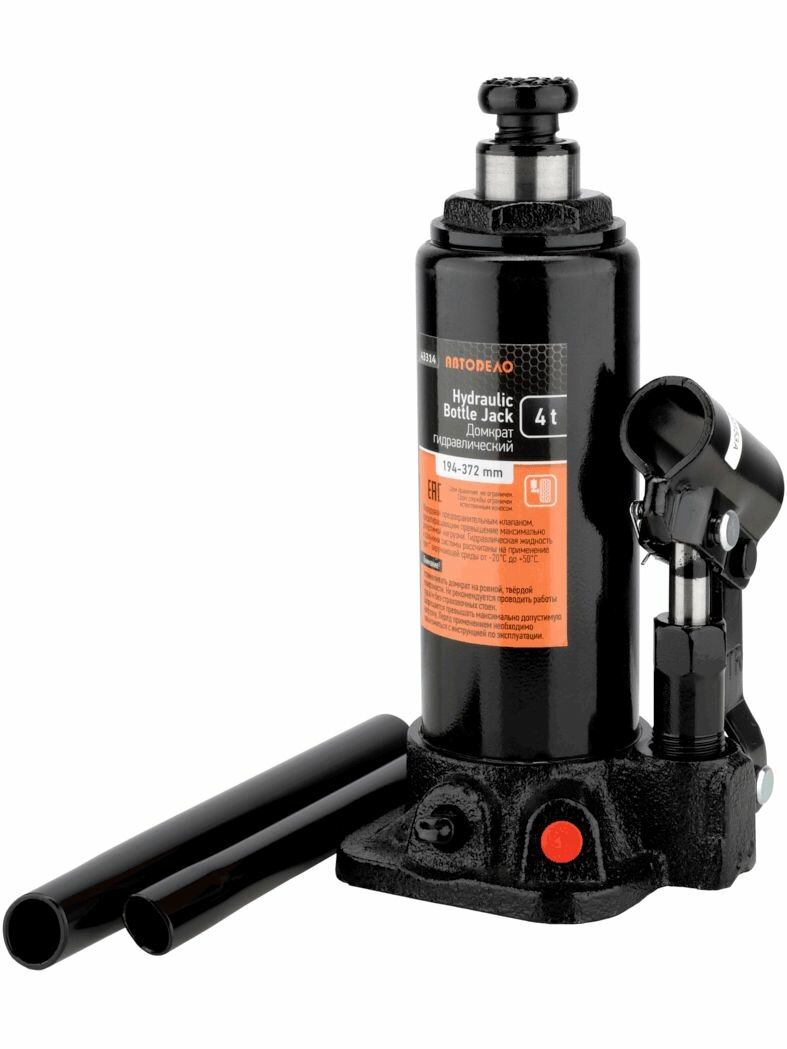 Домкрат гидравлический 4.0т, 195-373 мм, в футляре, АвтоDело (43314)