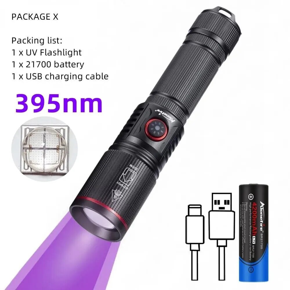 AloneFire SV96 УФ-фонарь 20 Вт SV96 395nm 21700