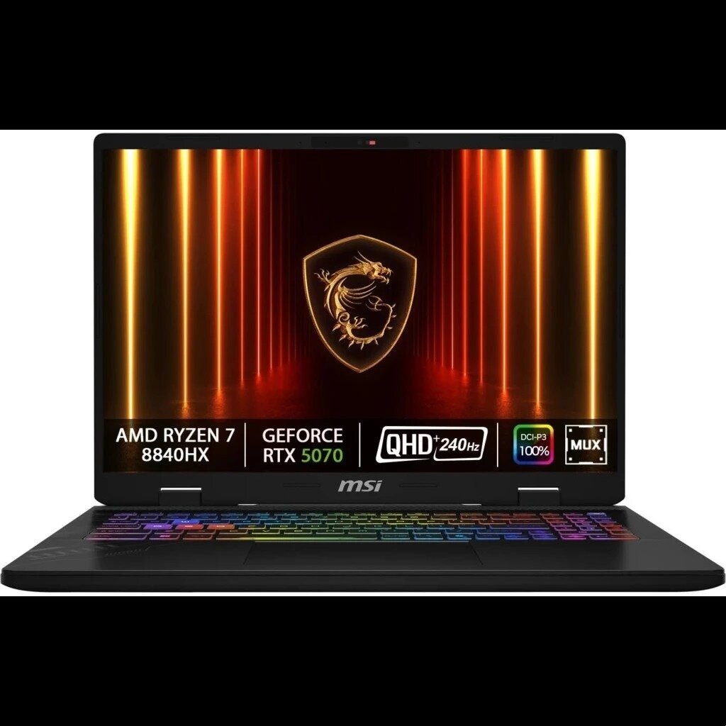 Ноутбук MSI Crosshair A16 HX D8WGKG-078XRU 9S7-15PL21-078 Grey 16" QHD+ Ryzen 7 8840HX/ 32Gb/ SSD1Tb/RTX5070 8Gb/DOS