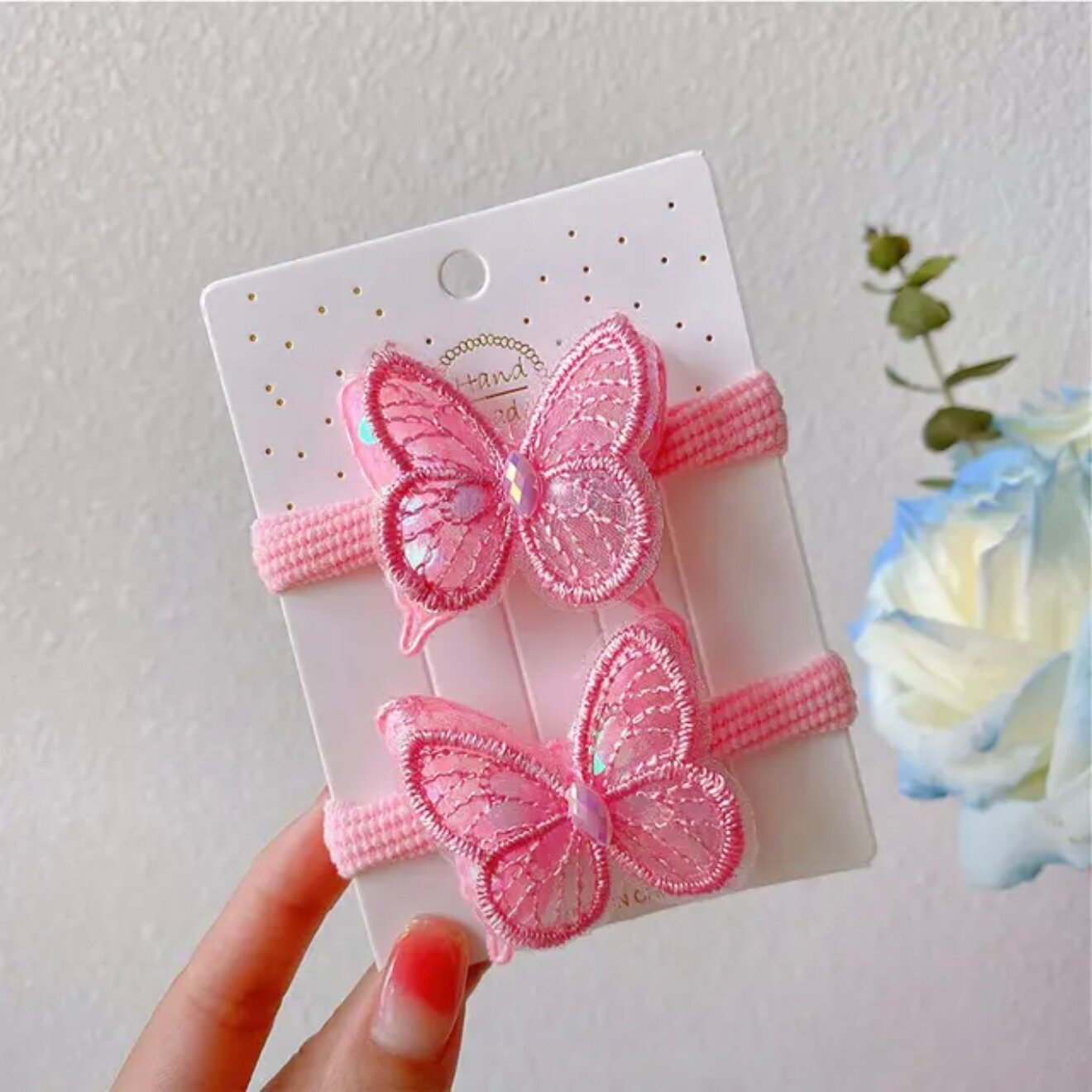 Комплект эластичных резинок "Бабочки", для маленьких принцесс