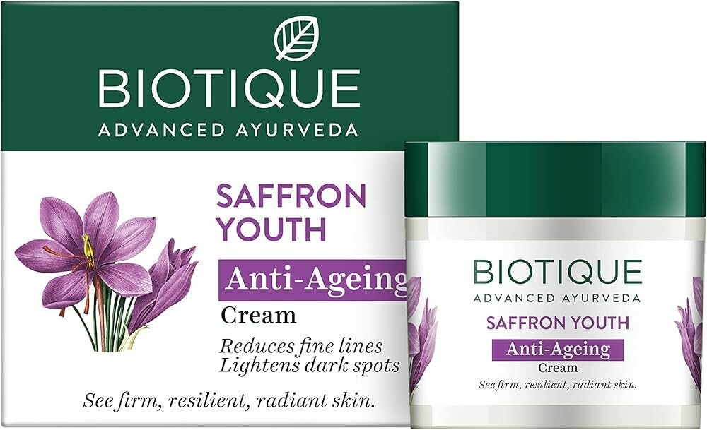 Крем антивозрастной для лица с Шафраном (Bio Saffron Anti-Ageing Biotique), 50 грамм