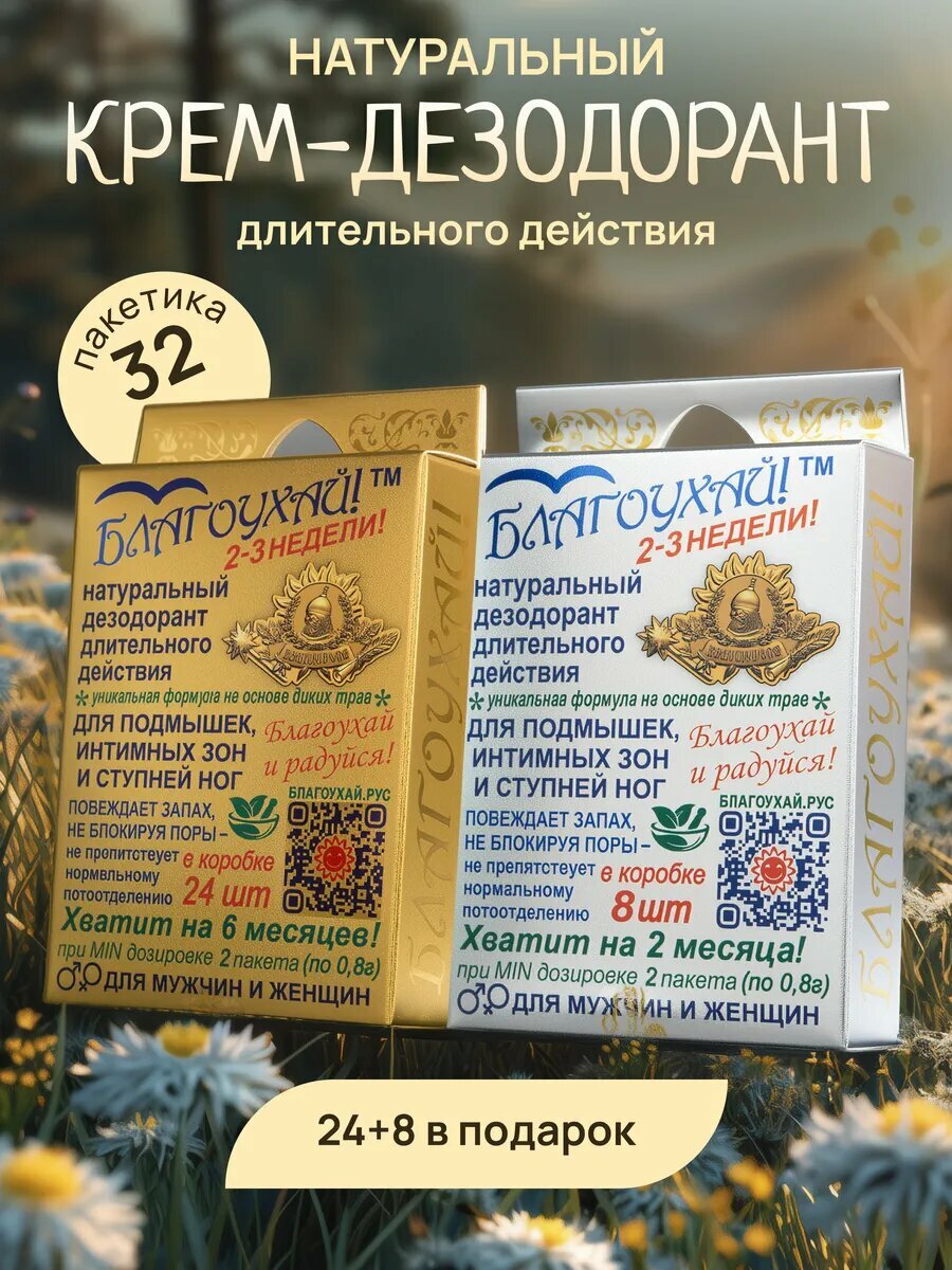 Набор дезодорантов Благоухай для подмышек, ног и интимных зон