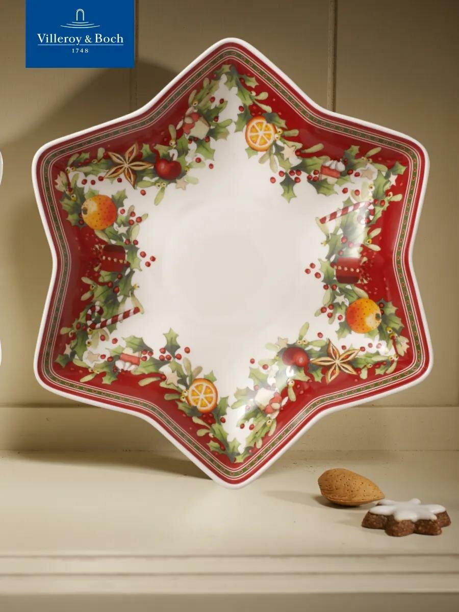 Блюдо новогоднее на ножке 27см, Winter Bakery Delight, Villeroy & Boch, Премиум-Фарфор