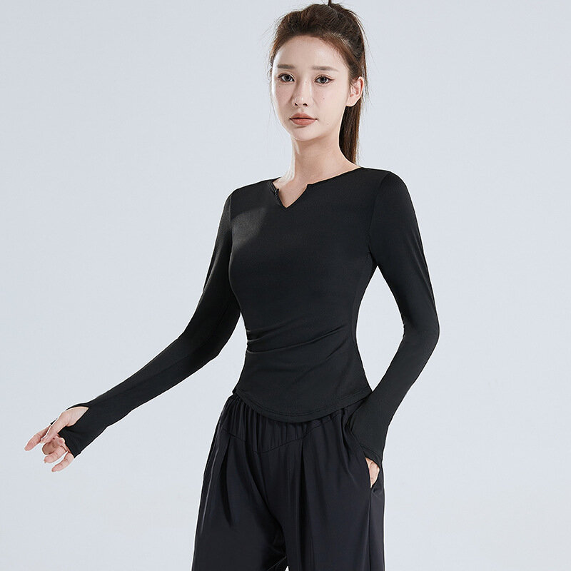 Одежда для йоги Xingyao, женская, с длинным рукавом, черная