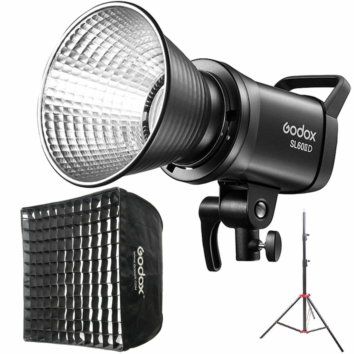 Комплект Godox SL60IID, софтбокс-зонт UFW60х60см с сотами, стойка