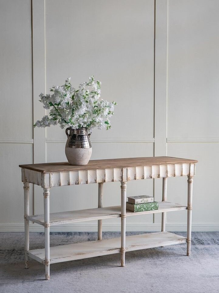 D7231 Консоль пристенная Прованс, с 2-мя полками 160х50х90см, Glasar