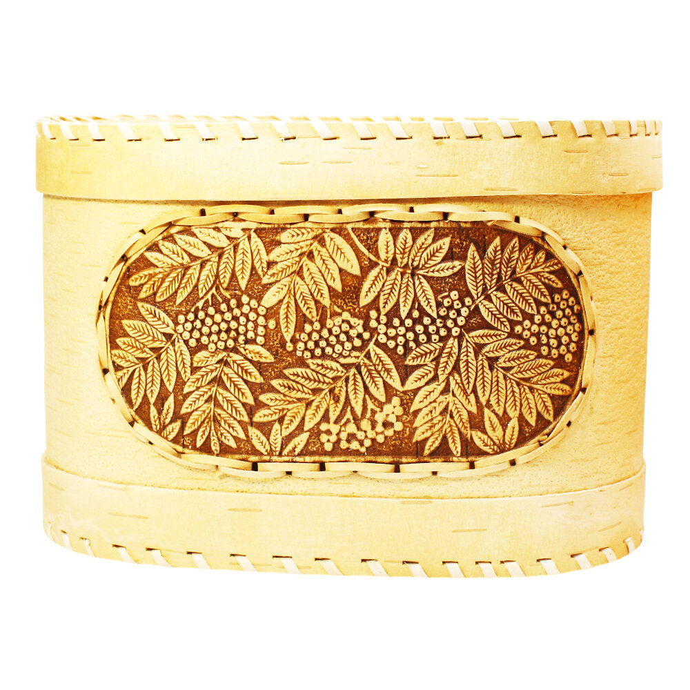 Короб из бересты, Хлебница, "Рябинка", (Ручная работа)