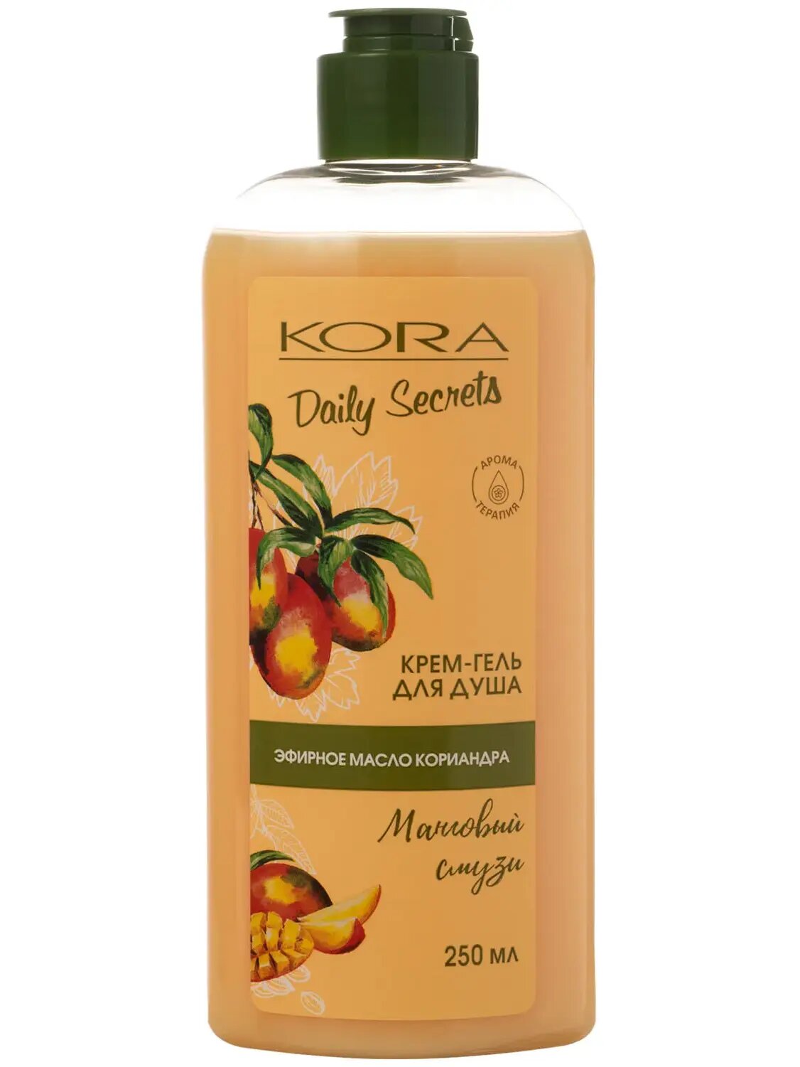 Крем-гель KORA "Манговый смузи", для душа, для всех типов кожи, 250 мл
