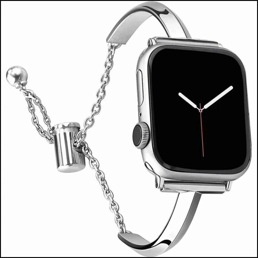 Ремешок для смарт-часов Apple Watch 3/4/5/6/7/8/9/Ultra, металлический, 38/40/41 мм и 42/44/45/49 мм, стильный аксессуар — фото 1
