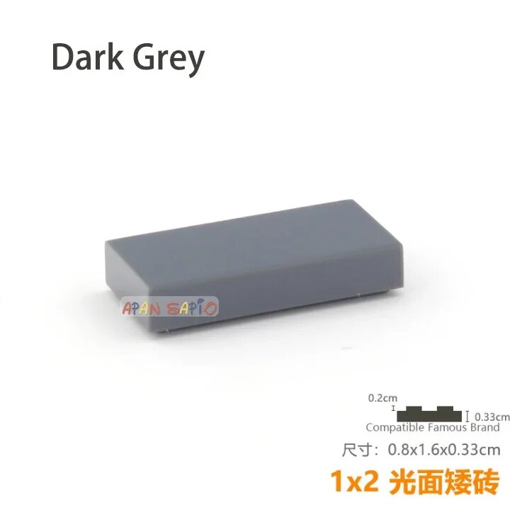 Блоки строительные APAN SAPIO 1x2 Dark Grey