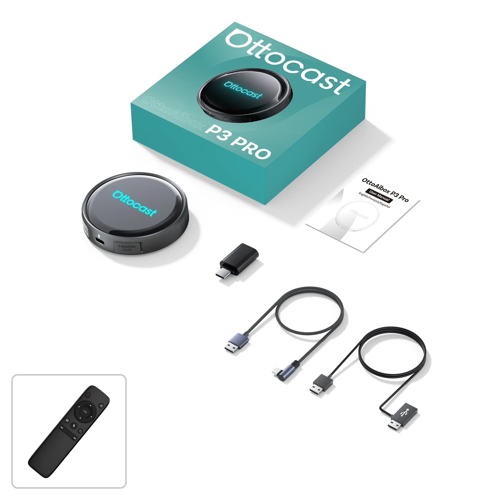 OTTOCAST P3 PRO AI Box с пультом