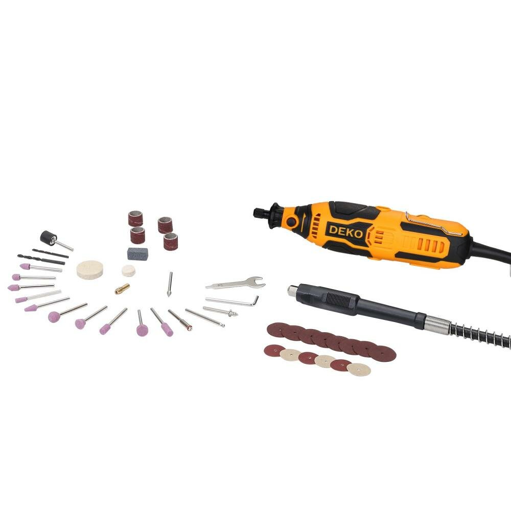 Электрический гравер DEKO DKRT200 с регулировкой скорости, 200 Вт + набор аксессуаров 43 шт 085-1001